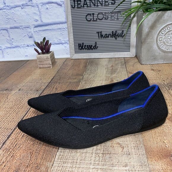 Rothy's | Shoes | Rothys The Point Black Knit Fabric Slip Onballet ...